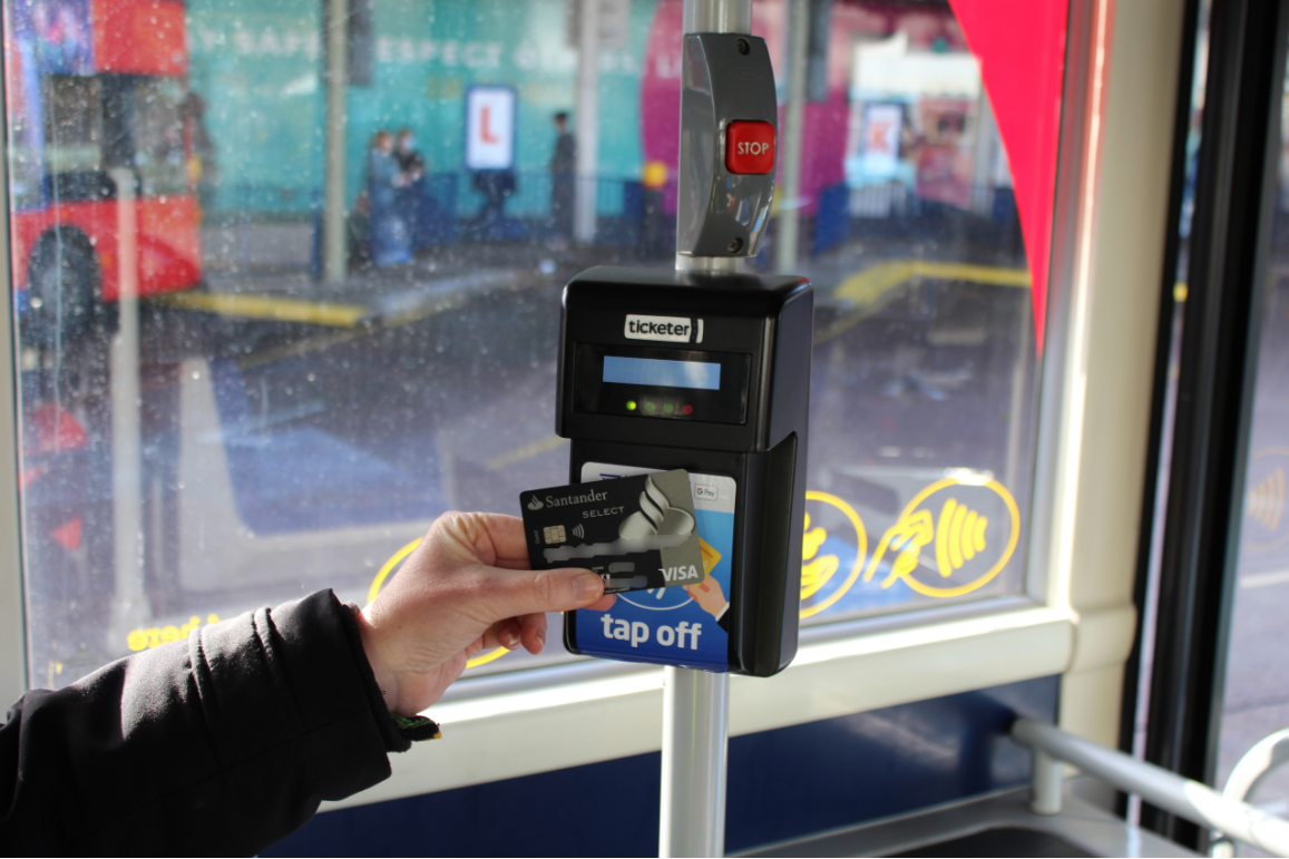 Tap On Tap Off contactless payments - Swindon's Bus Company
