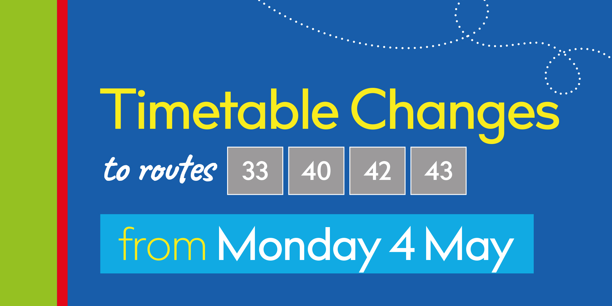 Timetable changes from Monday 4th May - Swindon's Bus Company