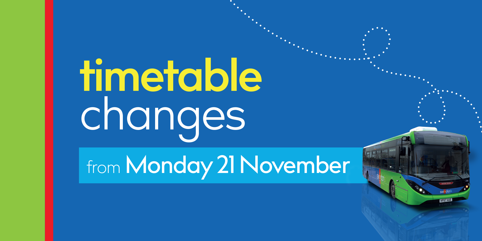 Timetable changes from Monday 21 November - Swindon's Bus Company